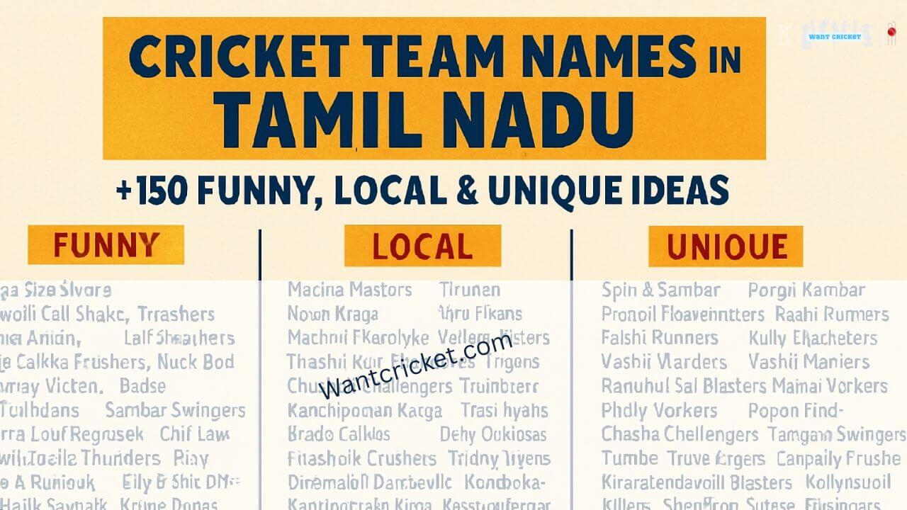 {150+} Best Cricket Team Names in Tamil Nadu – {Funny, Local & Unique ...